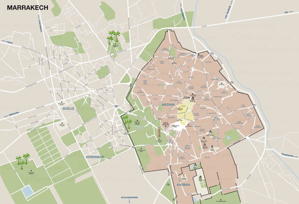 Maps of Marrakech | To Download or Print - Bus Map, Souks, Train, City