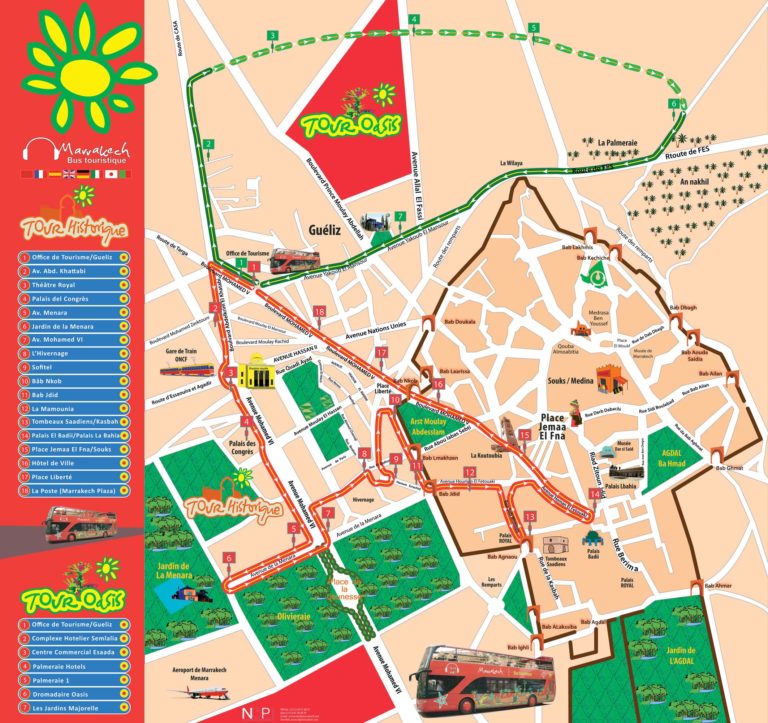 Maps of Marrakech | To Download or Print - Bus Map, Souks, Train, City