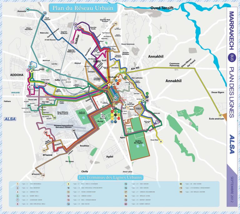Maps of Marrakech | To Download or Print - Bus Map, Souks, Train, City